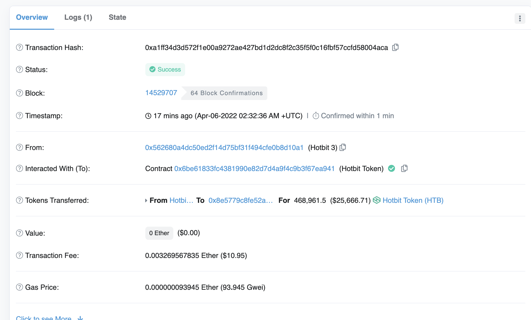 The Announcement Regarding The Amount of HTB Repurchased by Hotbit (During 04:00 PM, March 29th ...